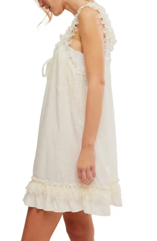 Free People Wish Me Luck" Romper With Lace And Ruffles