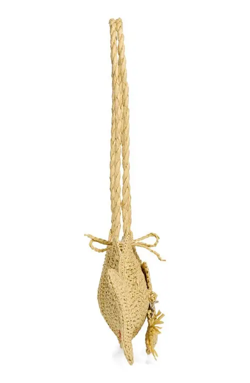 DAMSON MADDER Raffia Fish Shoulder Bag