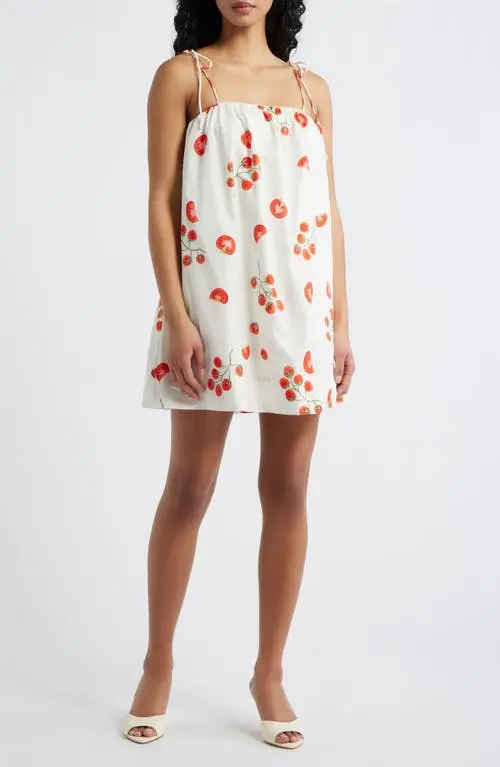 Line & Dot Printed Mini Dress