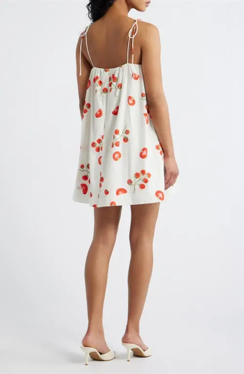 Line & Dot Printed Mini Dress