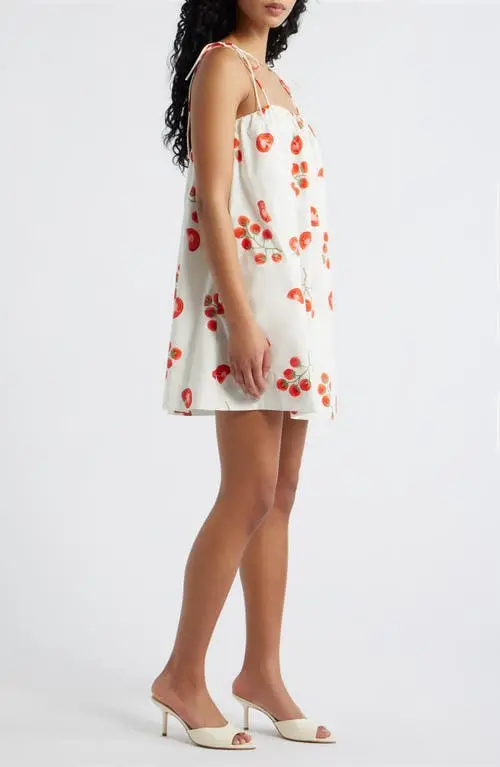 Line & Dot Printed Mini Dress