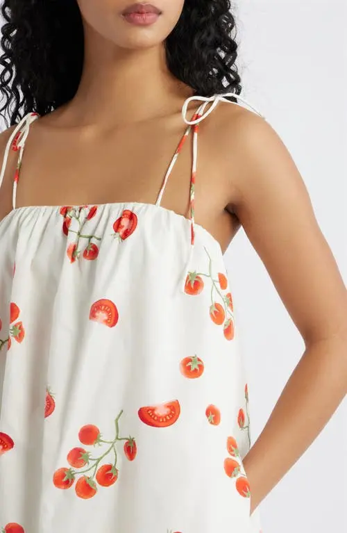 Line & Dot Printed Mini Dress