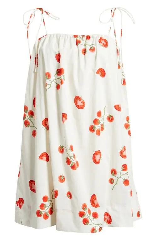 Line & Dot Printed Mini Dress