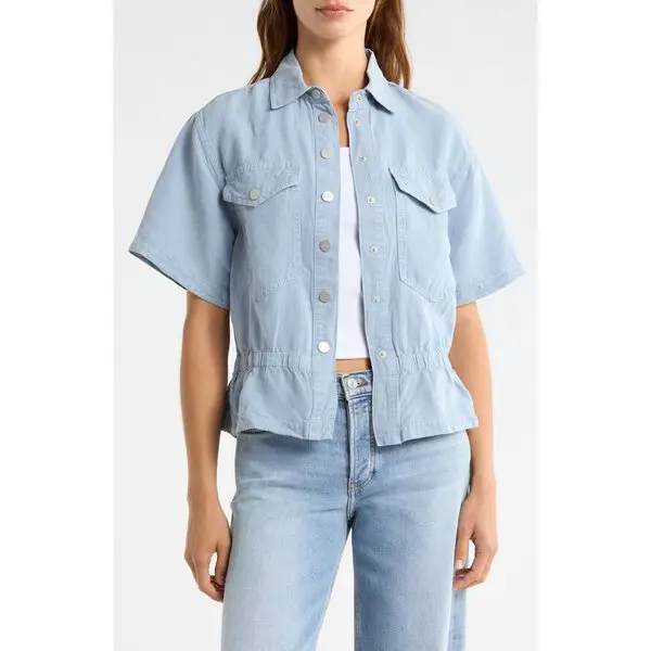ALLSAINTS Tove Snap-up Shirt - Light Blue