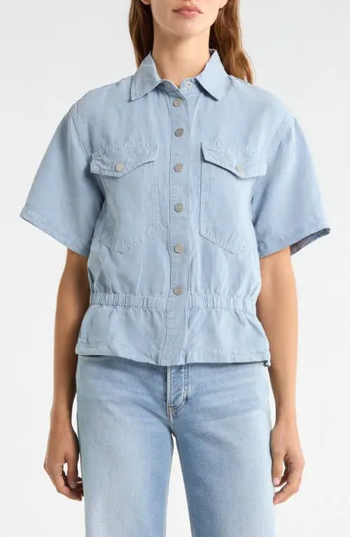 ALLSAINTS Tove Snap-up Shirt - Light Blue
