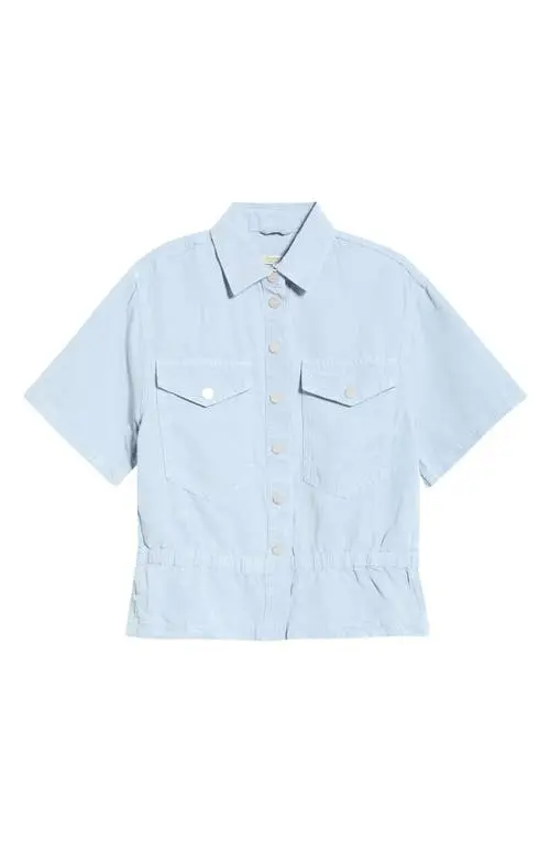 ALLSAINTS Tove Snap-up Shirt - Light Blue