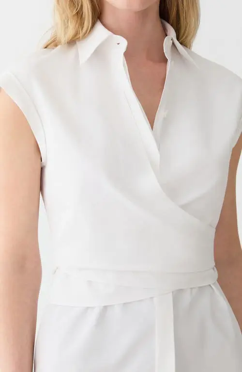 Lafayette 148 New York Organic Cotton Poplin Wrap Shirt