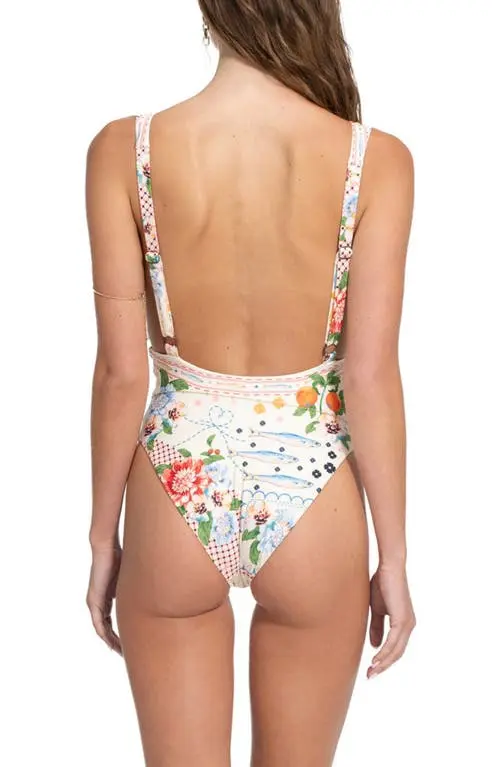 Agua Bendita Priscila Basket Lace-up One-piece Swimsuit - White