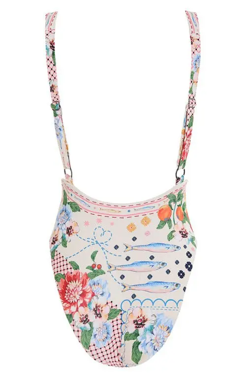 Agua Bendita Priscila Basket Lace-up One-piece Swimsuit - White
