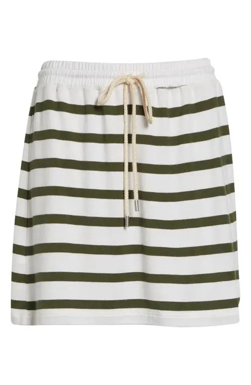 Derek Lam 10 Crosby Melina Stripe Tie Waist Mini Skirt - White/fatigue Stripe
