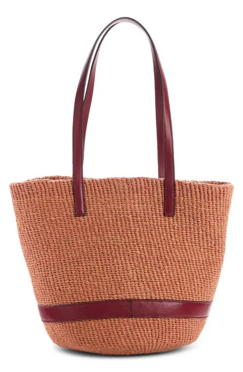 Chloé Woven Straw Tote With Leather Trim And Charms