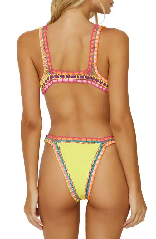 PQ SWIM Colorful Whipstitch Trim Bikini Bottoms - Dandelion