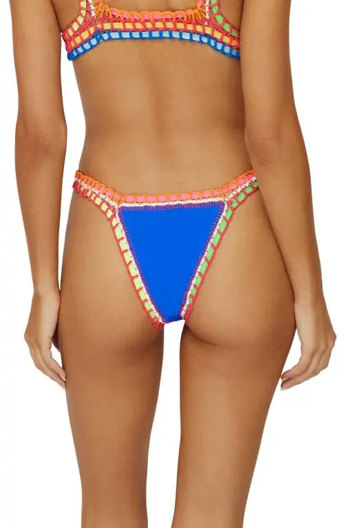 PQ SWIM Colorful Whipstitch Trim Bikini Bottoms - Waverly
