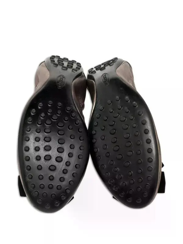 TOD'S Crystal-embellished Bow Ballet Flats