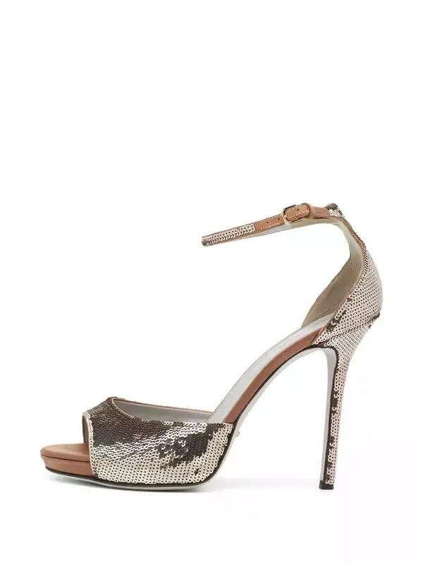 SERGIO ROSSI Sequin Ankle-strap Sandals