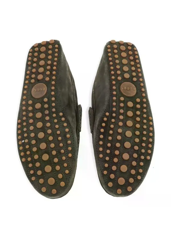 Gucci Suede Penny Strap Loafers