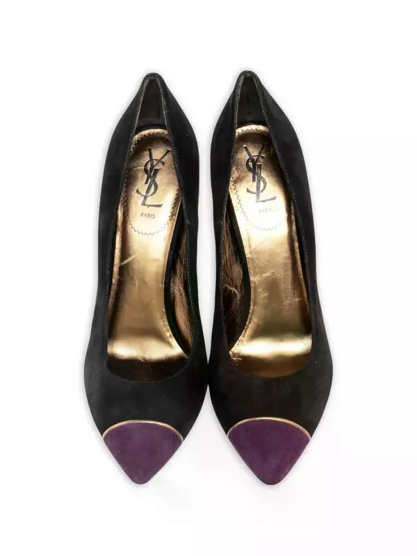 Saint Laurent Suede Cap Toe Pumps