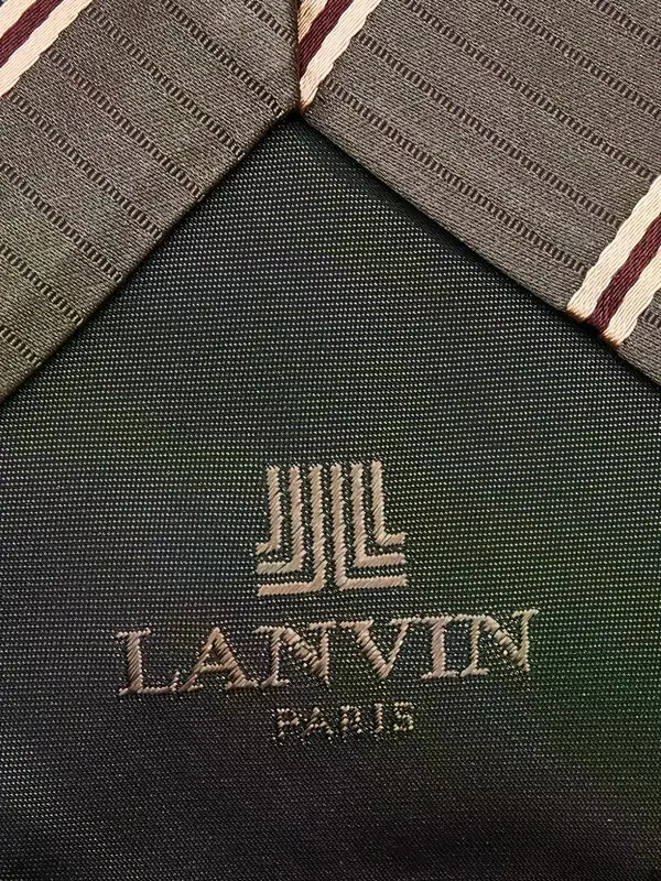 LANVIN Striped Silk Tie