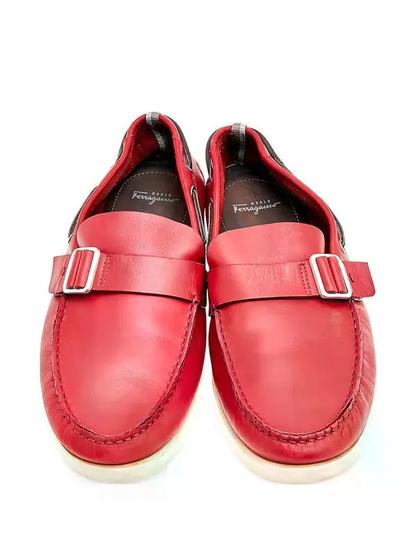 FERRAGAMO Buckle-strap Leather Loafers