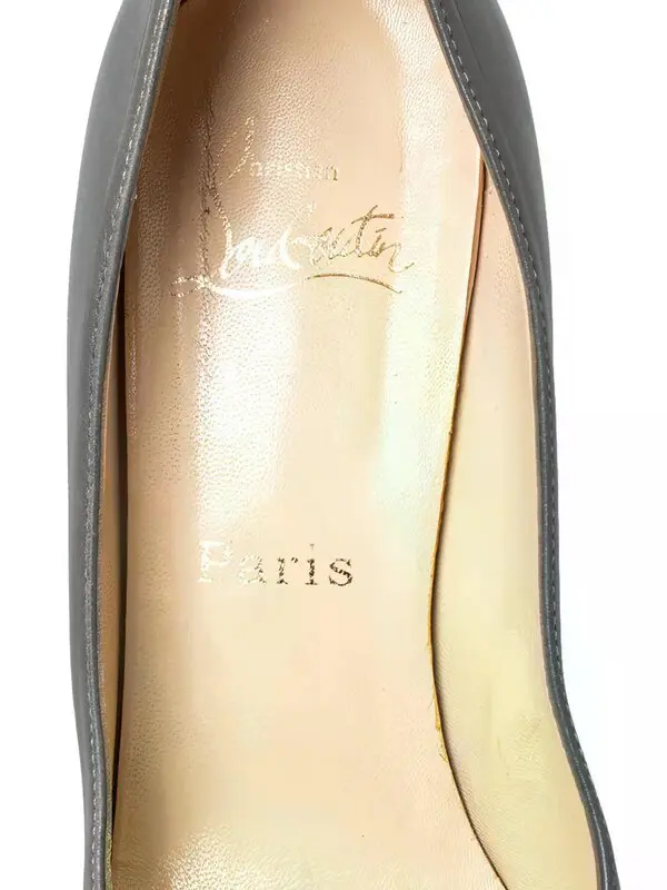 CHRISTIAN LOUBOUTIN Leather Round Toe Platform Stiletto Heel Pumps