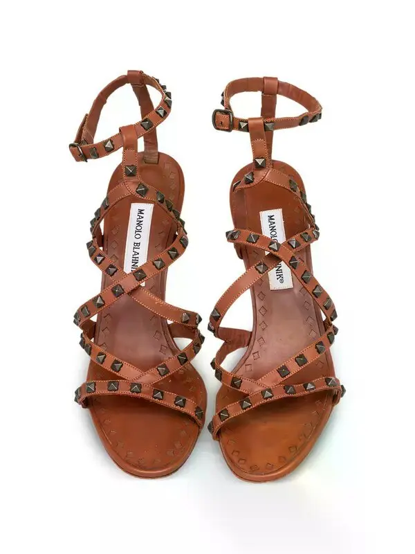 Manolo Blahnik Studded Ankle-strap Sandals