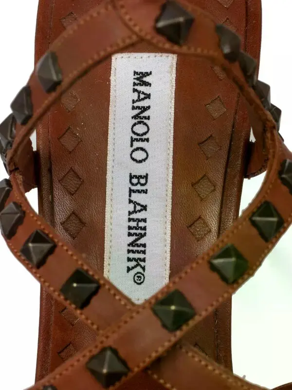 Manolo Blahnik Studded Ankle-strap Sandals