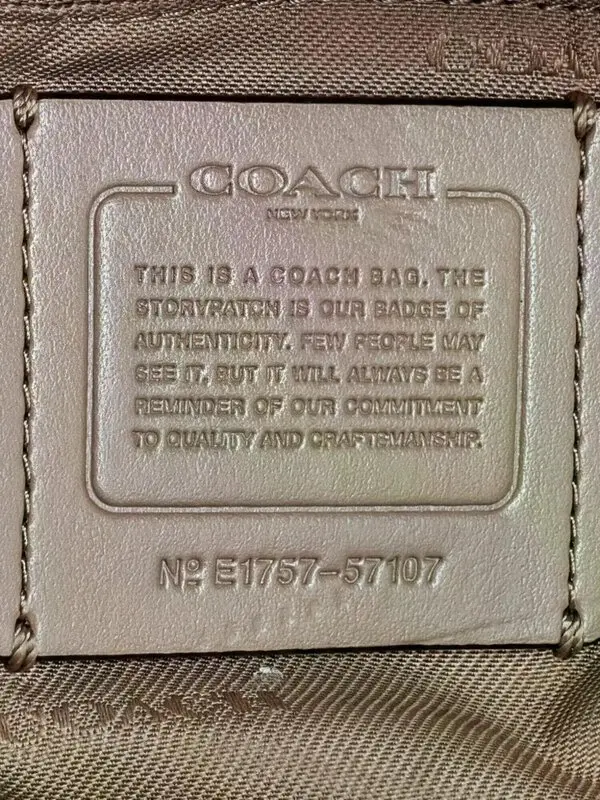 COACH Turn-lock Leather Tote Bag