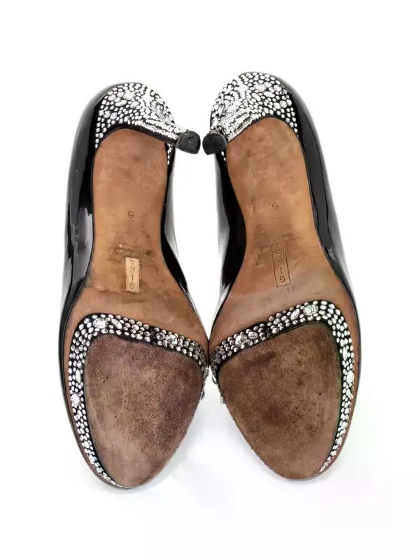 GINA Crystal-embellished Patent Leather Pumps