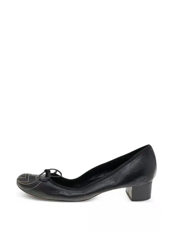Gucci Leather Gg Embroidered Block Heel Pumps