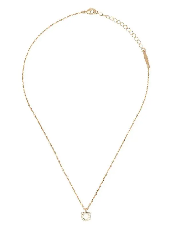 FERRAGAMO Crystal-embellished Gancini Necklace - Metallic