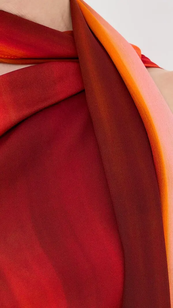 LAQUAN SMITH Asymmetrical Draped Dress With Scarf