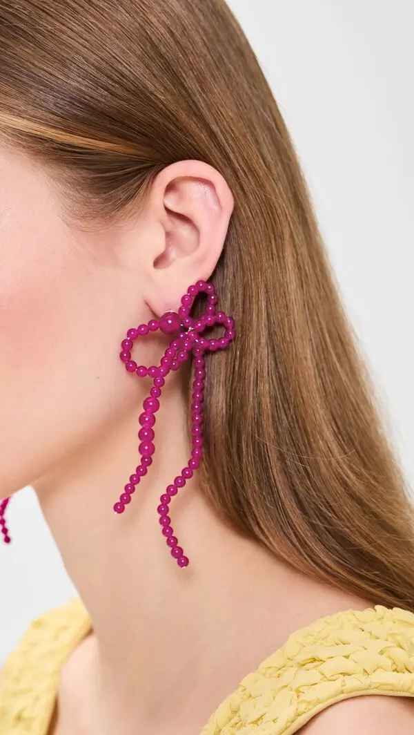Completedworks Recycled Fuchsia Bead Earrings