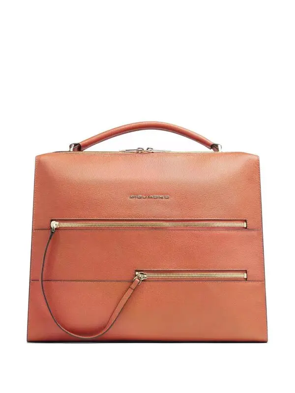 PIQUADRO Grained Leather Laptop Bag