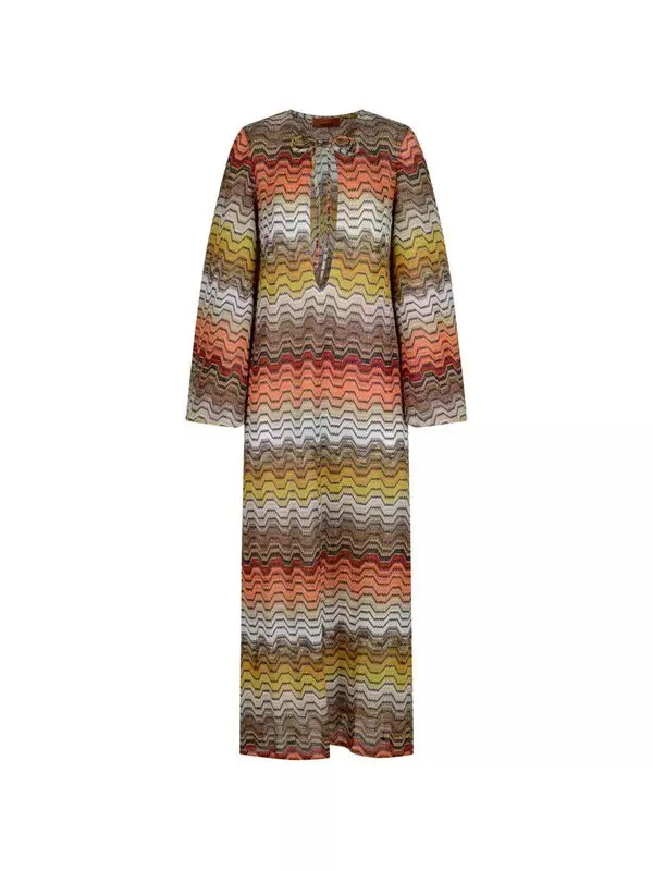Missoni Maxi Dress With Chevron Pattern - Brown