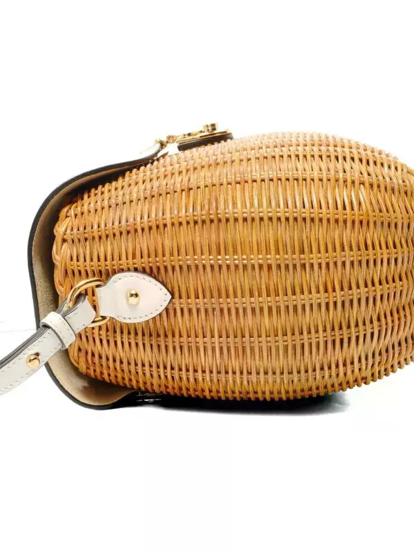 Miu Miu Raffia Basket Shoulder Bag