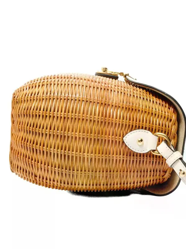 Miu Miu Raffia Basket Shoulder Bag
