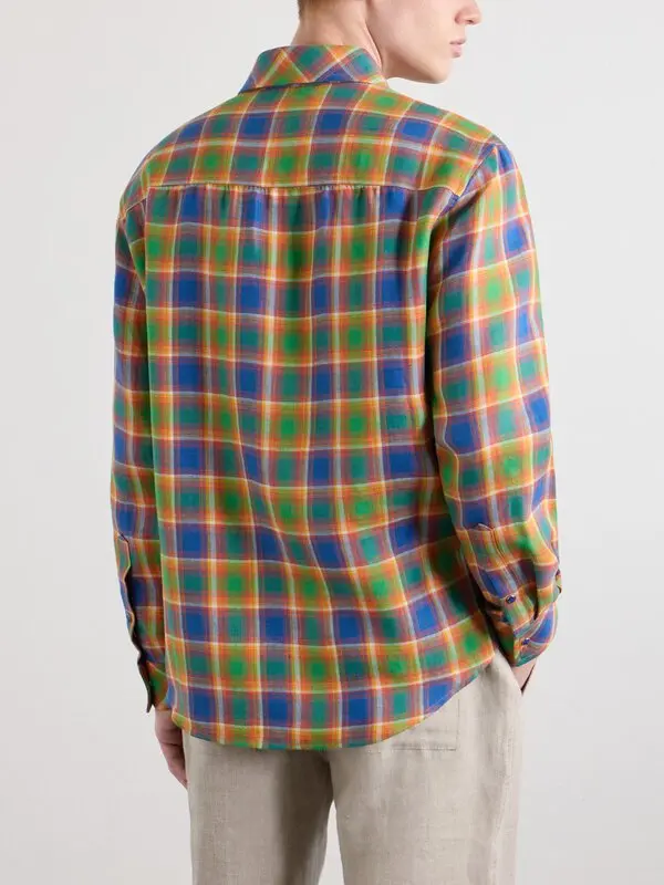 GOD'S TRUE CASHMERE Checked Linen Shirt