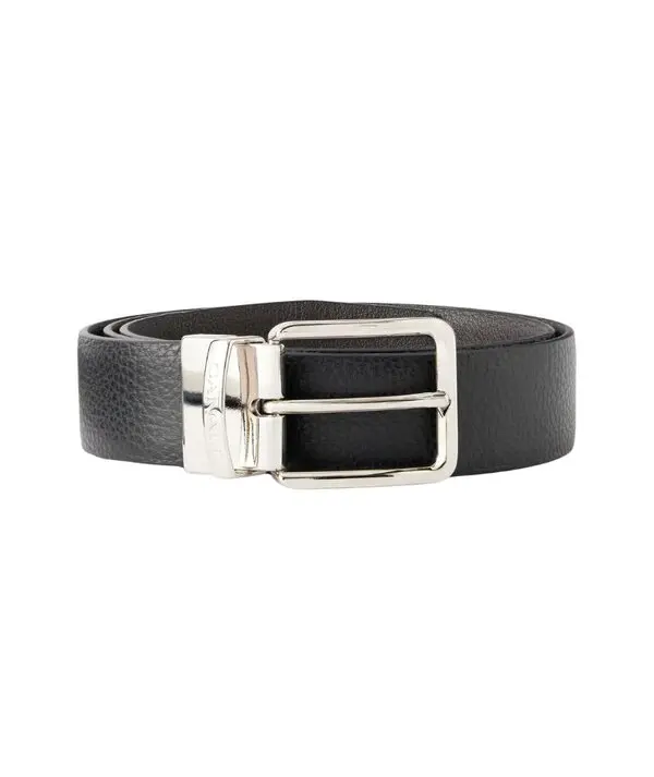 Canali 3.5cm Reversible Leather Belt - Black