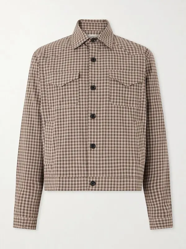 Oliver Peoples Checked Cotton-blend Jacket