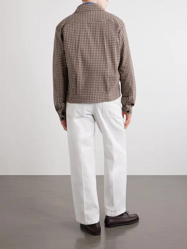Oliver Peoples Checked Cotton-blend Jacket