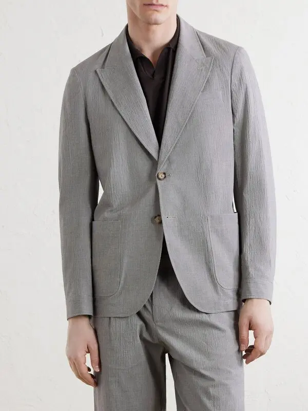 Oliver Peoples Finsbury Checked Cotton-blend Seersucker Suit Jacket