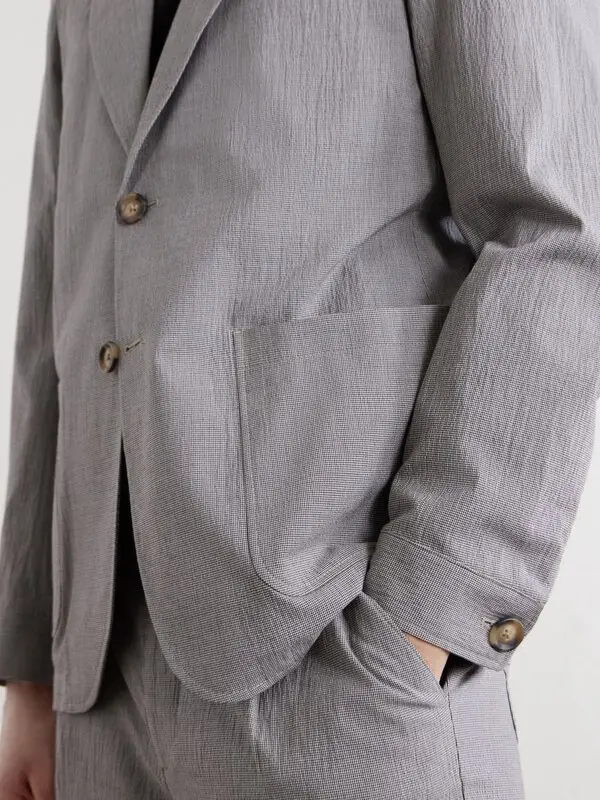 Oliver Peoples Finsbury Checked Cotton-blend Seersucker Suit Jacket