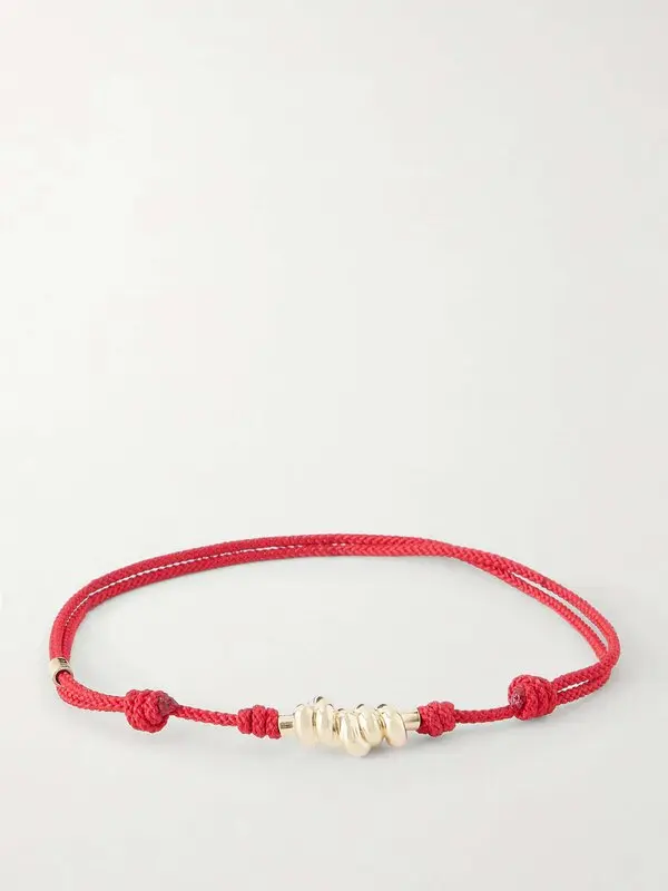 Luis Morais 14-karat Gold Cord Bracelet - Red