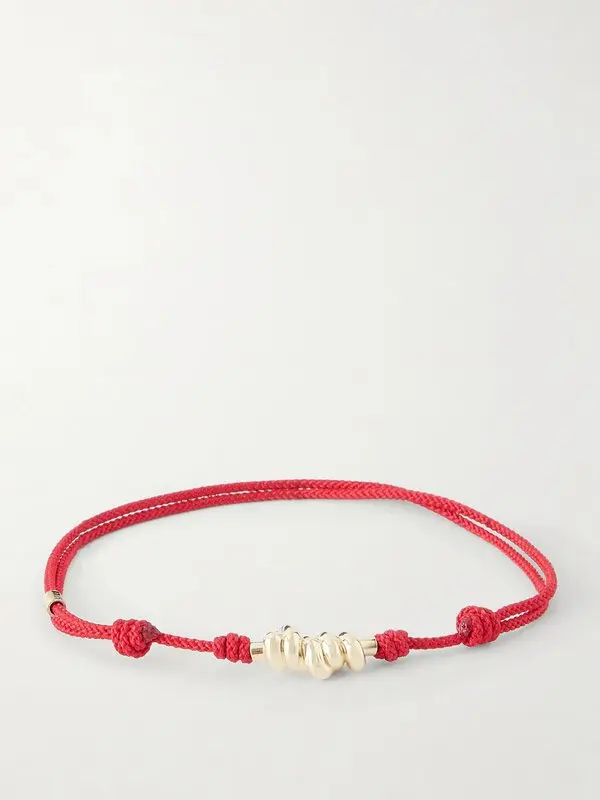 Luis Morais 14-karat Gold Cord Bracelet - Red