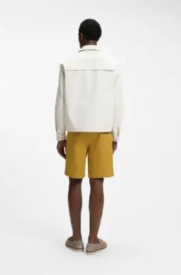BOSS Relaxed-fit Jacket In Cotton And Linen