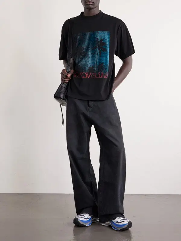 Balenciaga Printed Cotton-jersey T-shirt