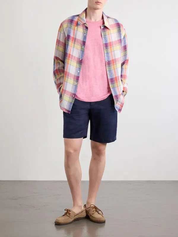 GOD'S TRUE CASHMERE Daybreak Checked Linen Shirt