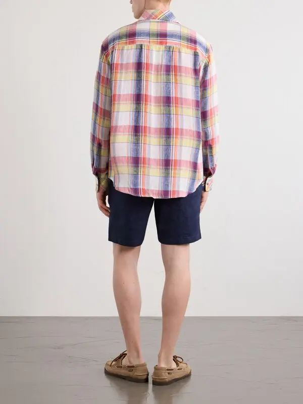 GOD'S TRUE CASHMERE Daybreak Checked Linen Shirt