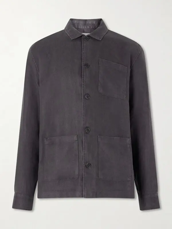 Onia Herringbone Linen Overshirt