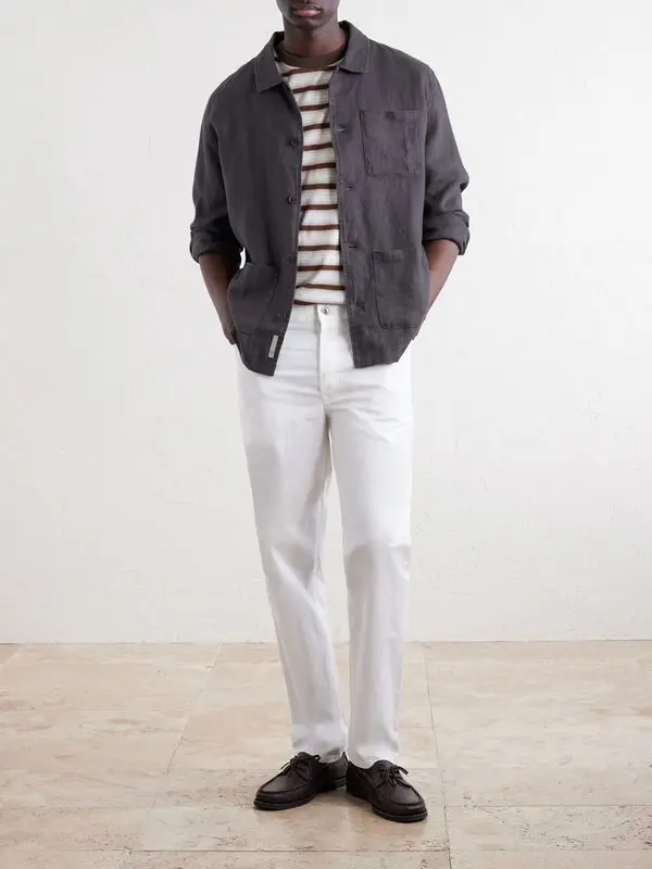 Onia Herringbone Linen Overshirt